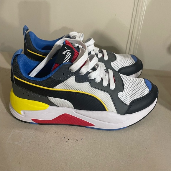 Puma | Shoes | Puma Kids White And Black Sneakers With Color Accents ...